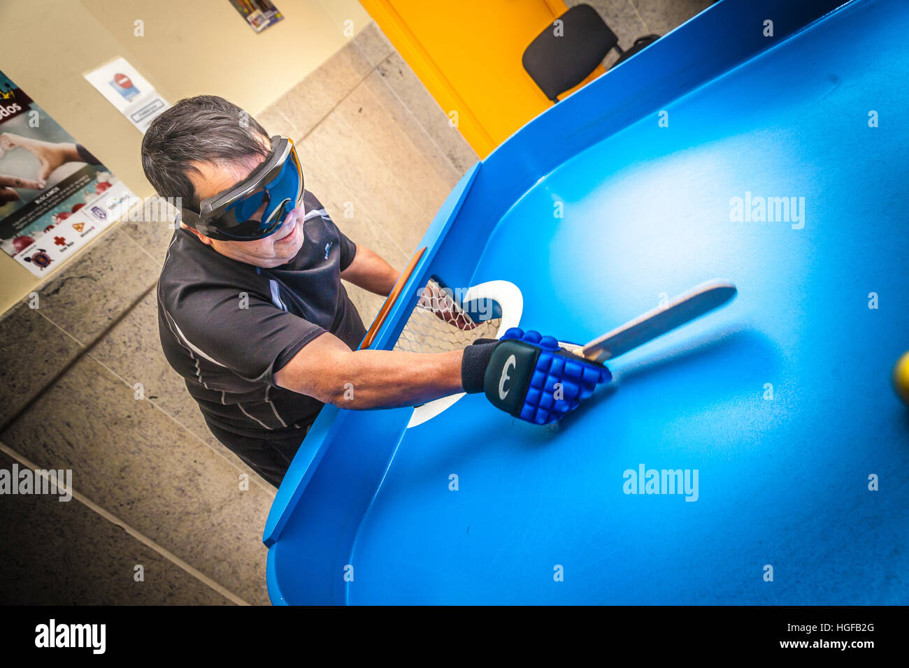 Blind people playing showdown game Stock Photo - Alamy