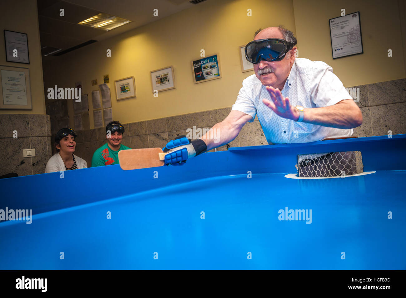 Blind people playing showdown game Stock Photo - Alamy