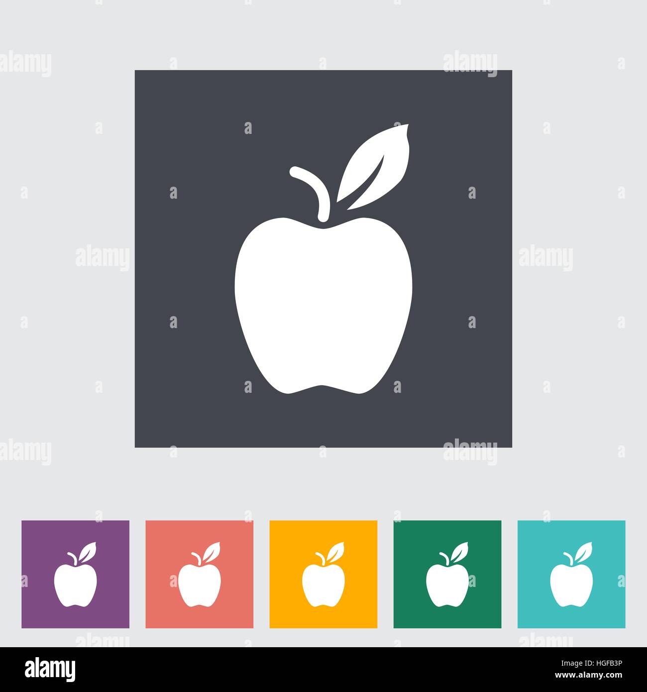 Apple. Single flat icon. Vector illustration Stock Vector Image & Art ...
