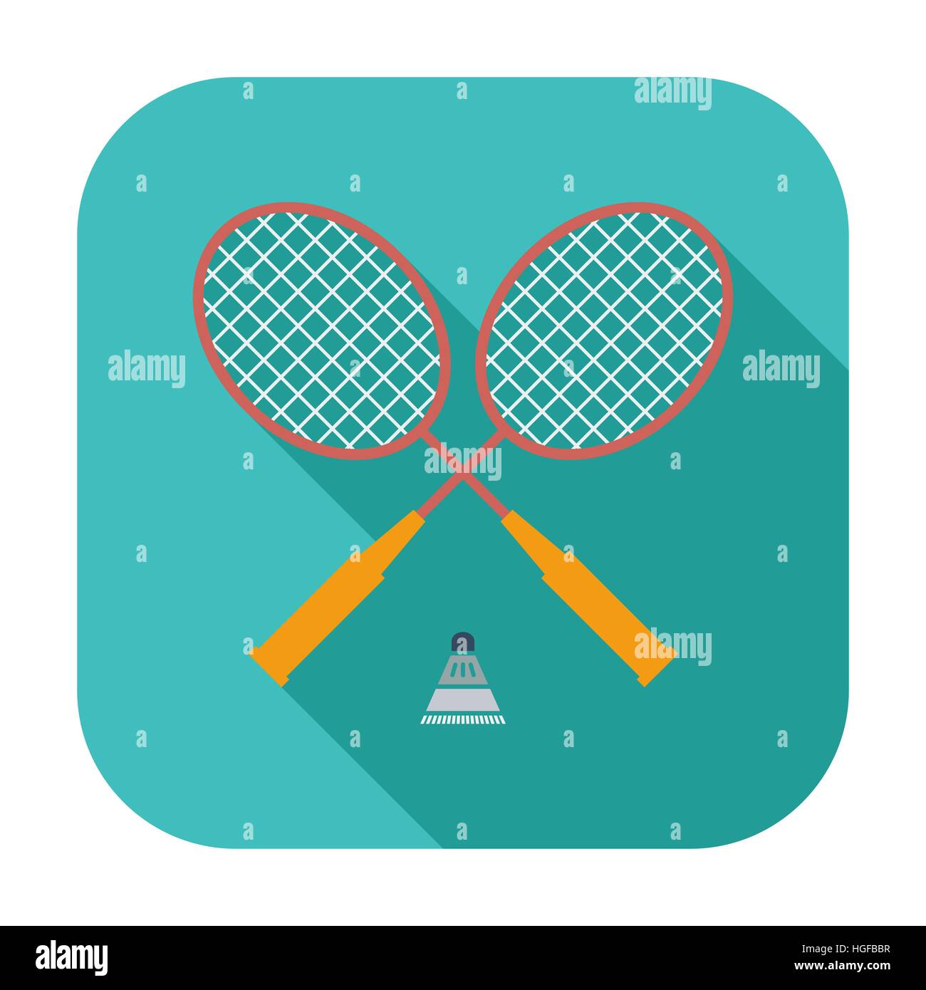 Badminton. Single flat color icon. Vector illustration Stock Vector ...
