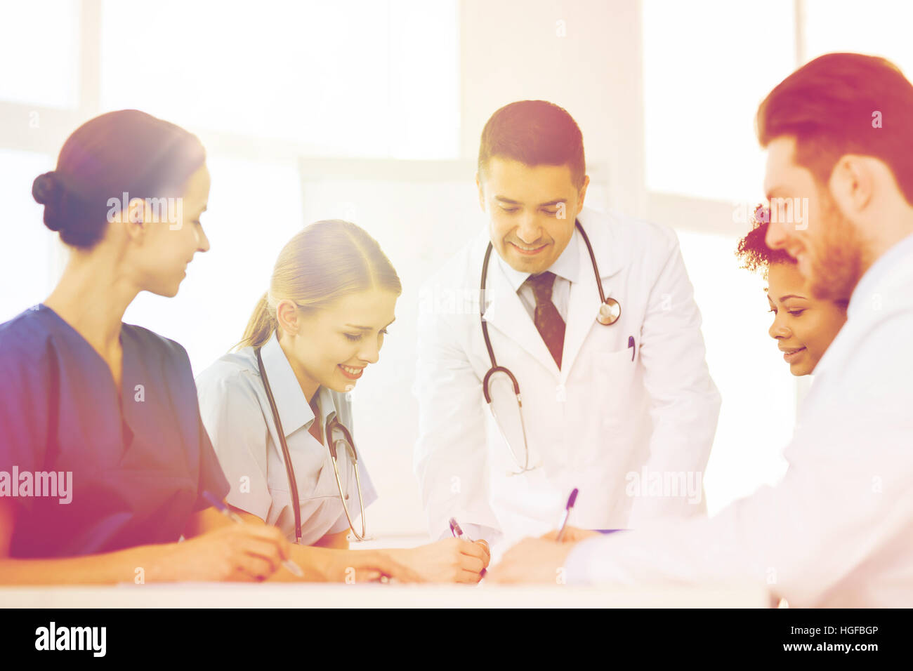 group of happy doctors meeting at hospital office Stock Photo - Alamy