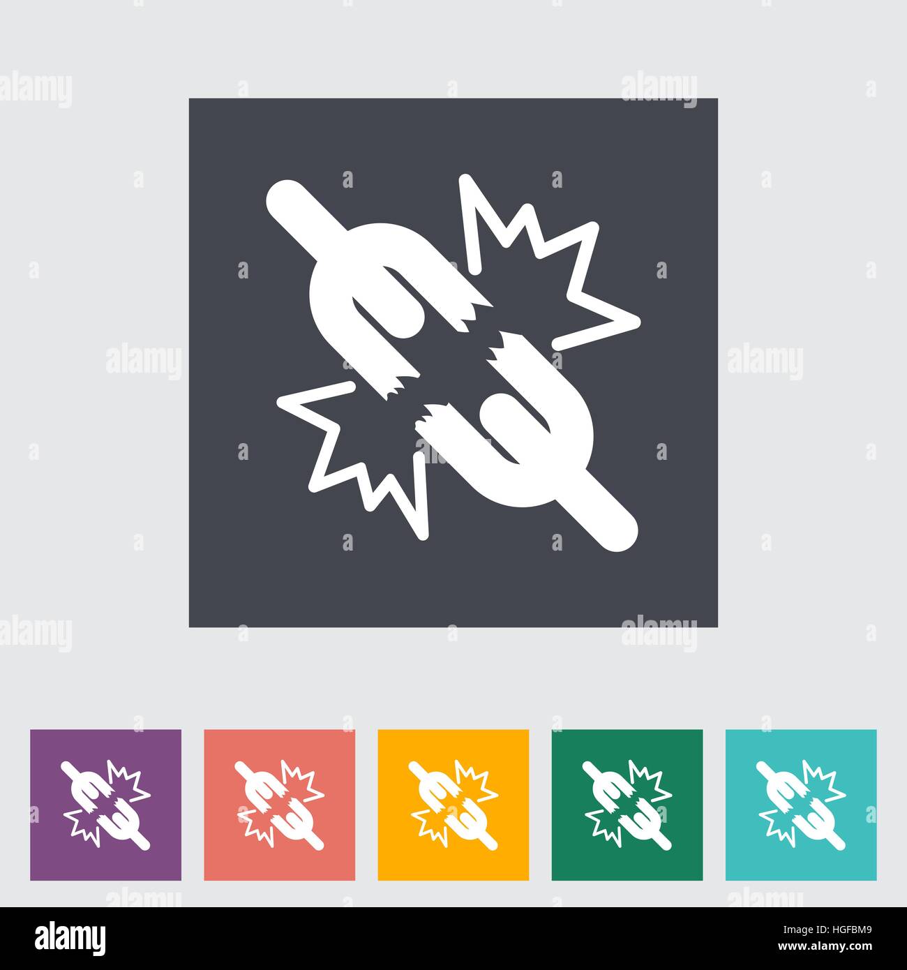 Broken connection flat single icon. Vector illustration Stock Vector ...