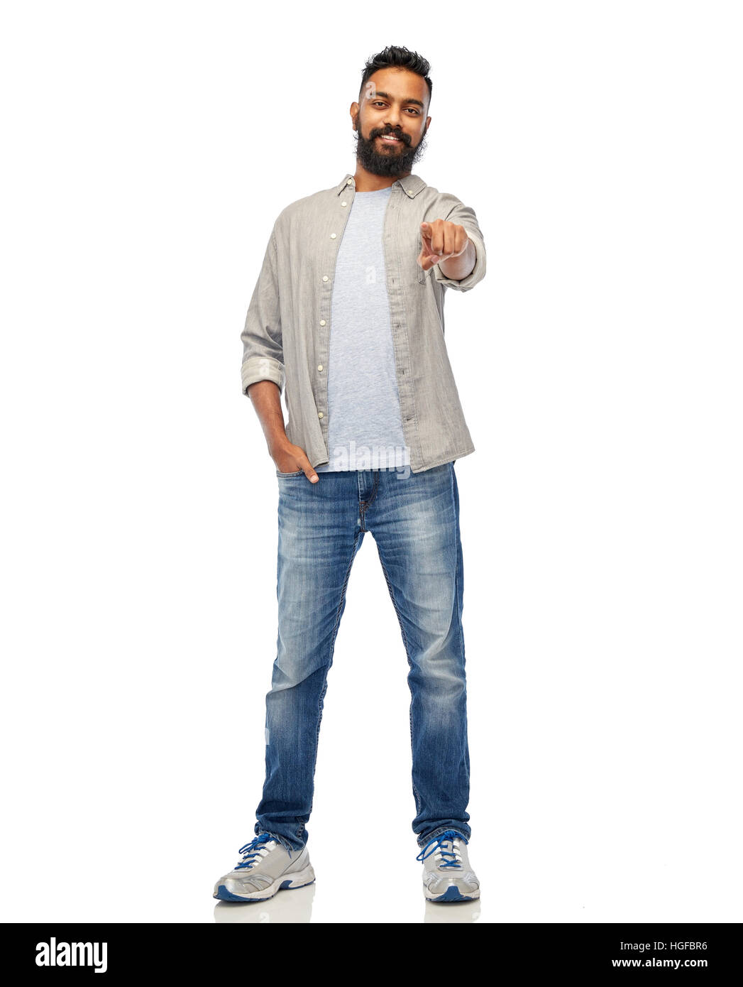 happy smiling indian man pointing finger to you Stock Photo - Alamy