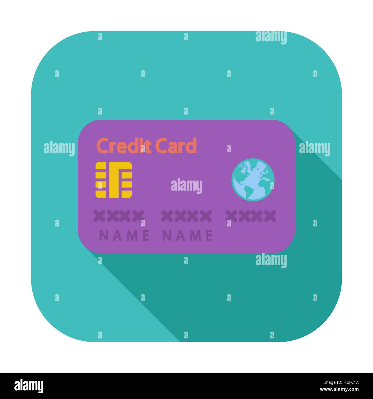 Credit card. Single flat color icon. Vector illustration Stock Vector ...