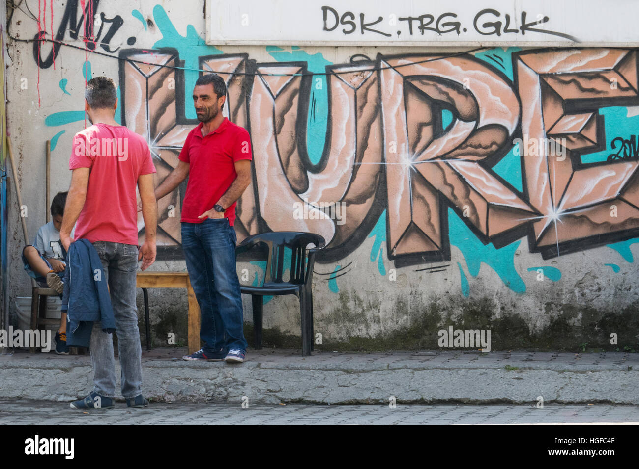 Street scene and graffiti Karakoy Istanbul Turkey Stock Photo - Alamy