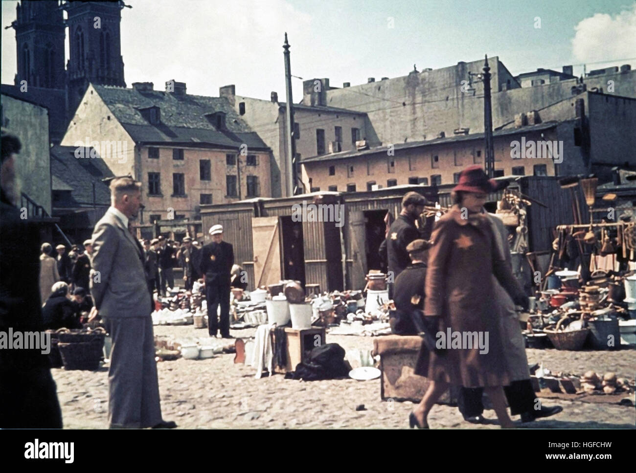 Ghetto Lodz, Litzmannstadt, Hans Biebow (left), chief oft he German ...