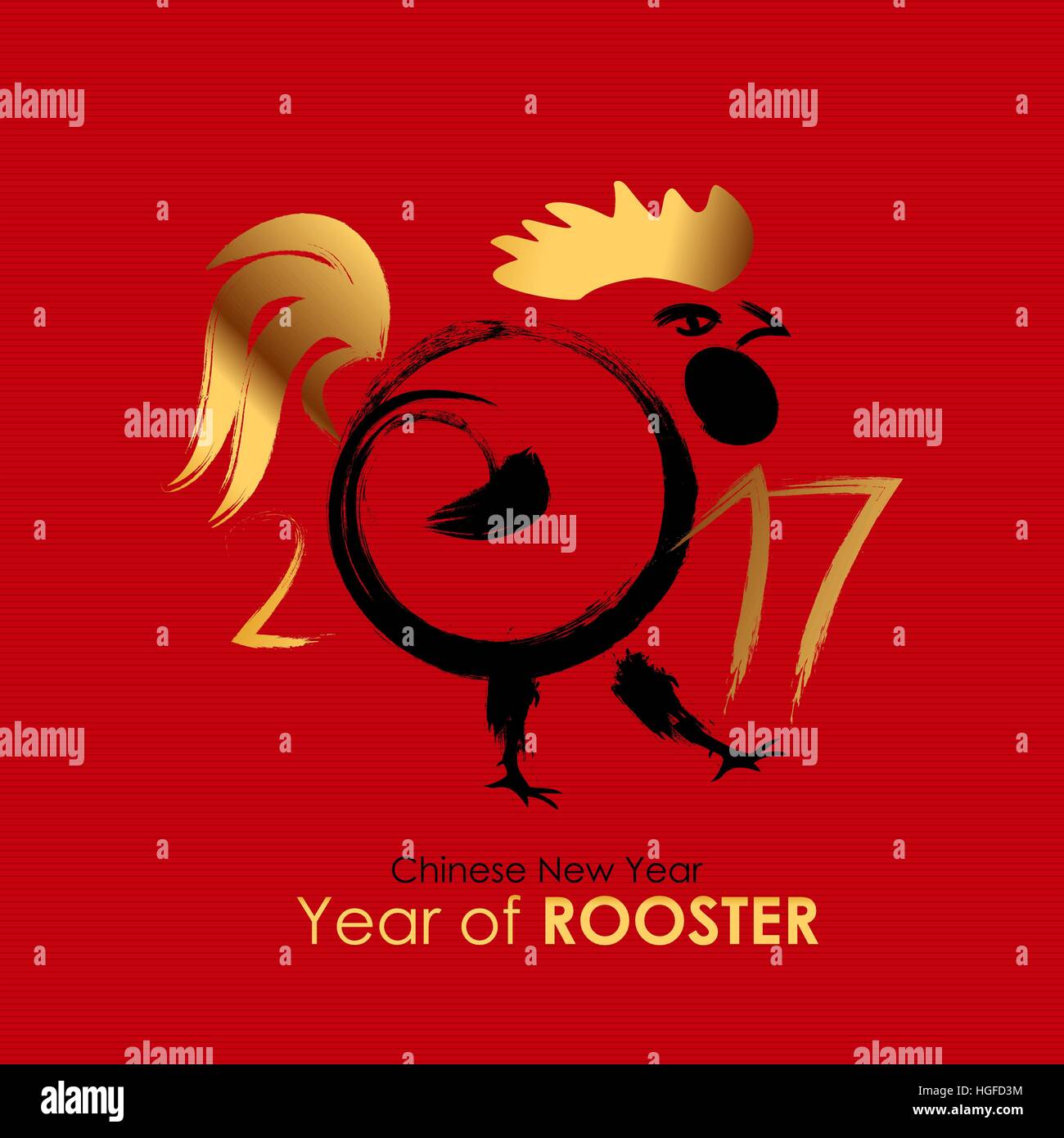 Chinese Calendar for the 2017 Year of Rooster. Vector Illustrati Stock ...