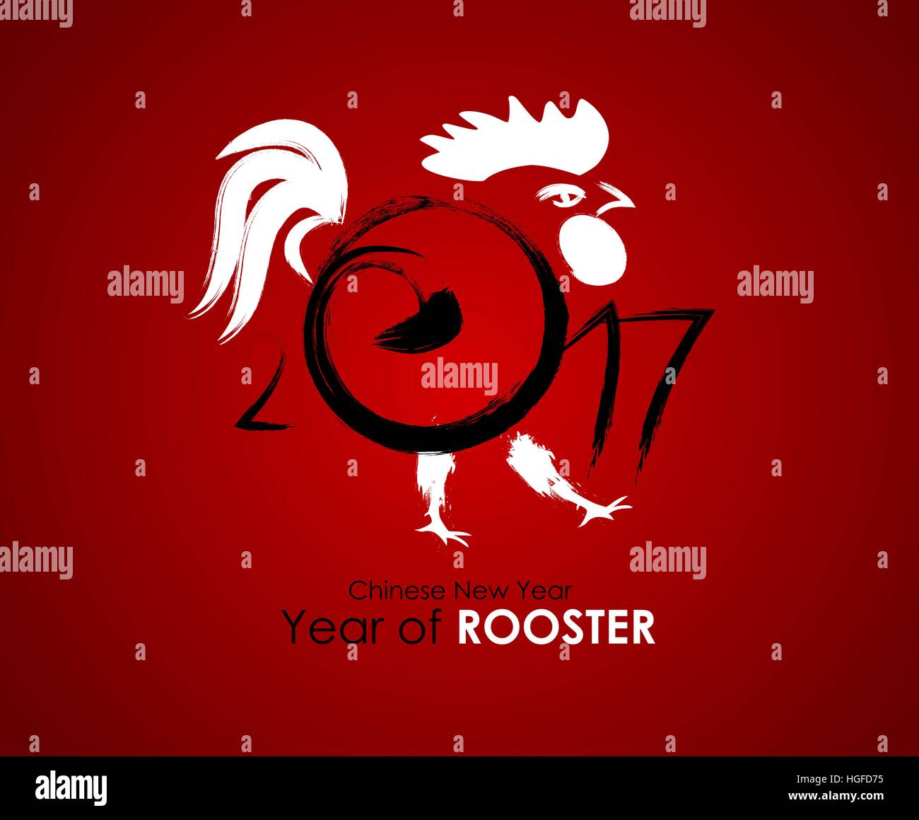 Chinese Calendar for the 2017 Year of Rooster. Vector Illustrati Stock ...