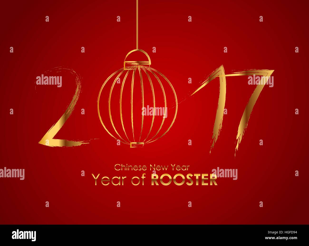 Chinese Calendar for the 2017 Year of Rooster. Vector Illustrati Stock ...