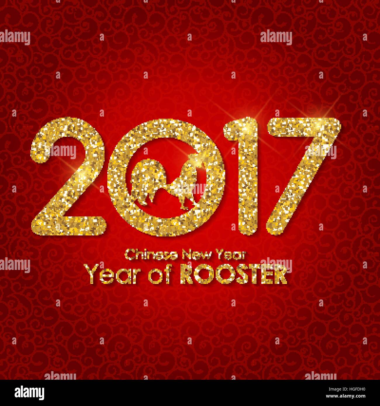 Chinese Calendar for the 2017 Year of Rooster. Vector Illustrati Stock ...