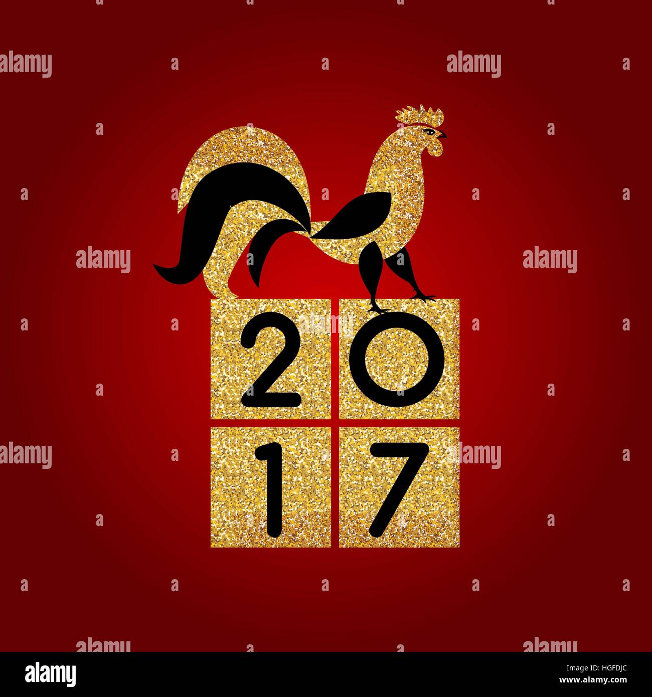 Chinese Calendar for the 2017 Year of Rooster. Vector Illustrati Stock ...