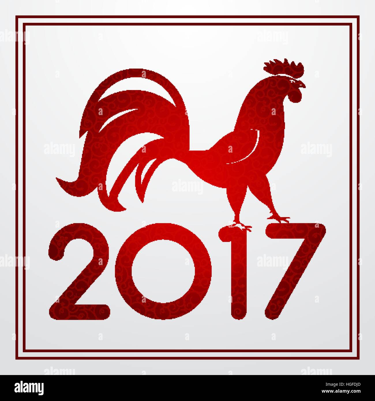 Chinese Calendar for the 2017 Year of Rooster. Vector Illustrati Stock ...