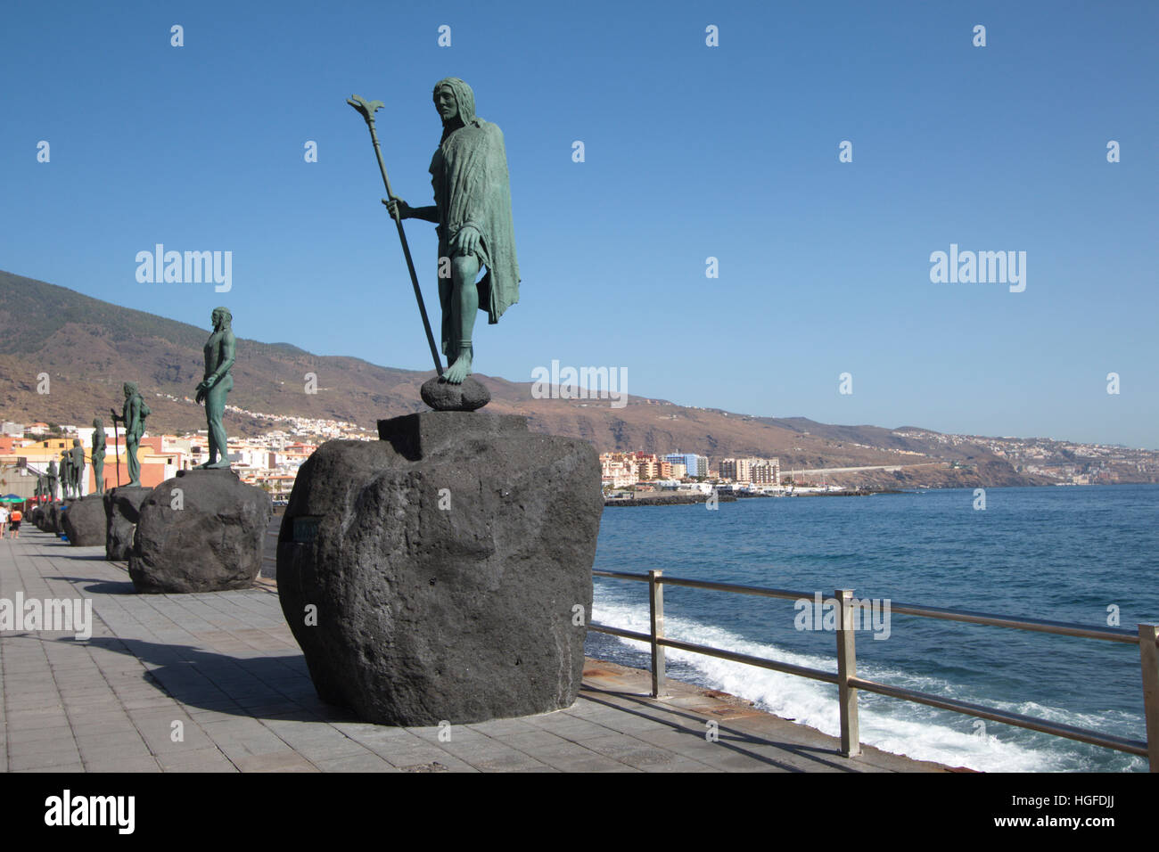 Menceys statues in Candelaria Stock Photo - Alamy