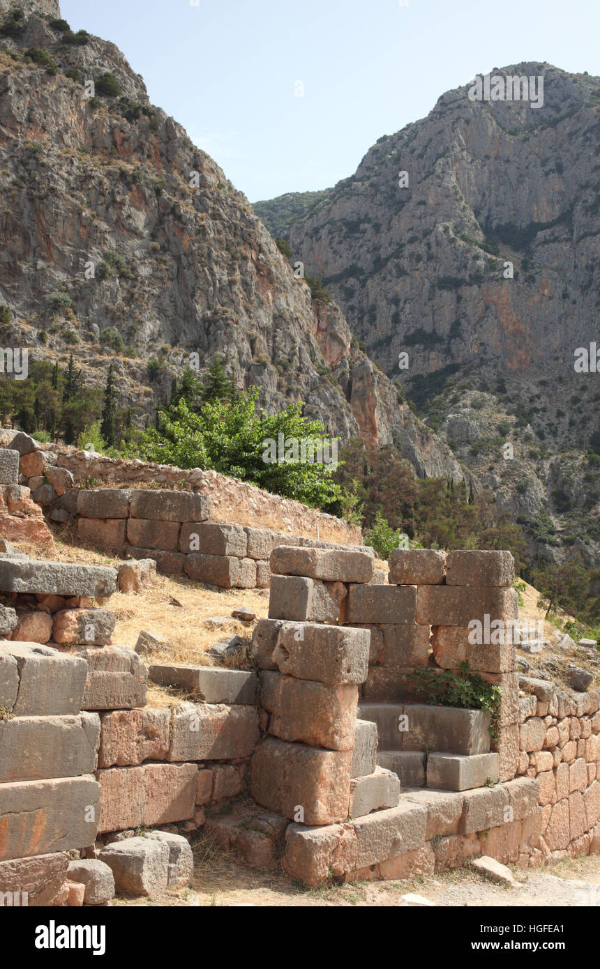 Ruins of Delphi in Greece Stock Photo - Alamy