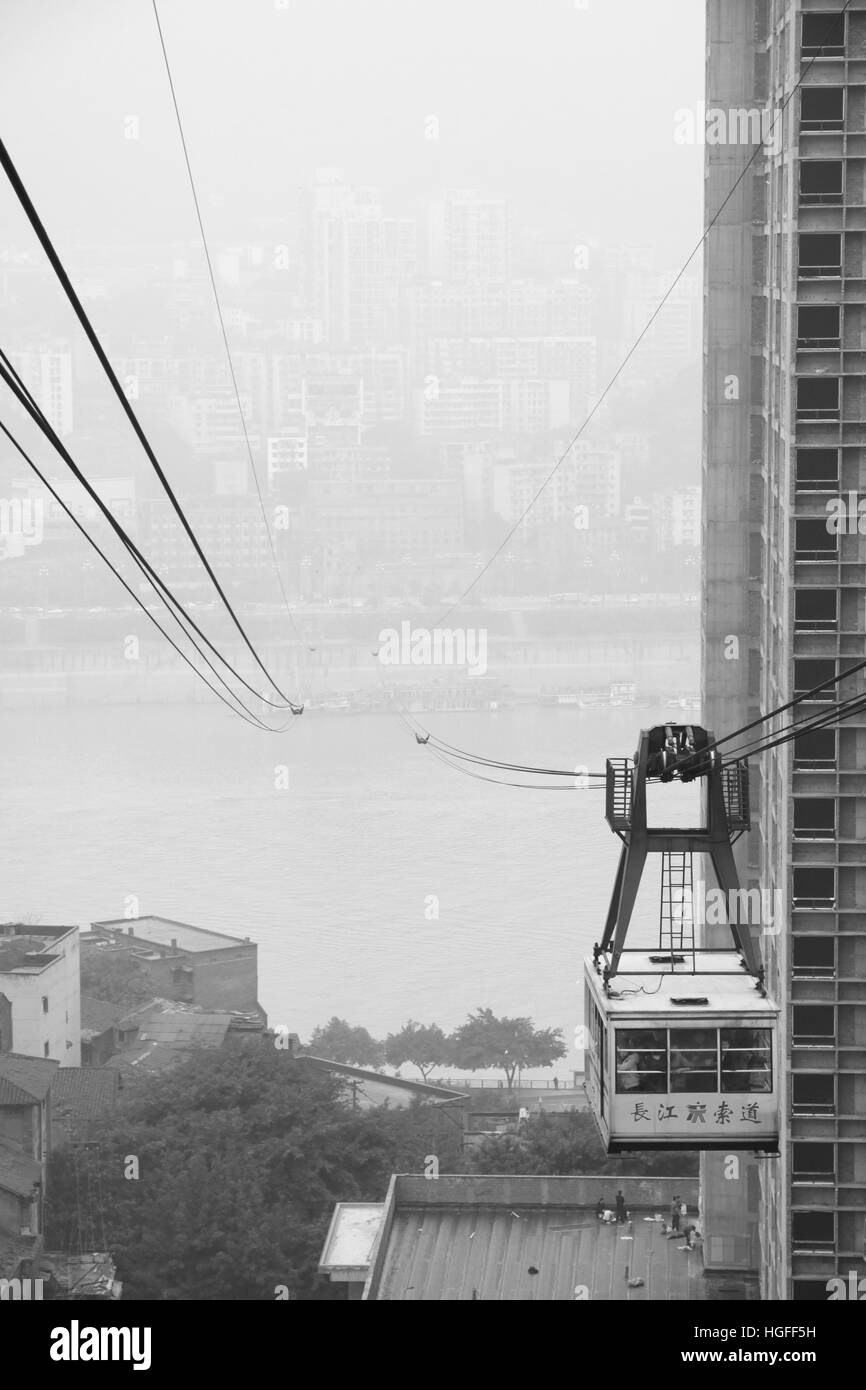 Cable car transportation in Black and White Stock Photos & Images - Alamy