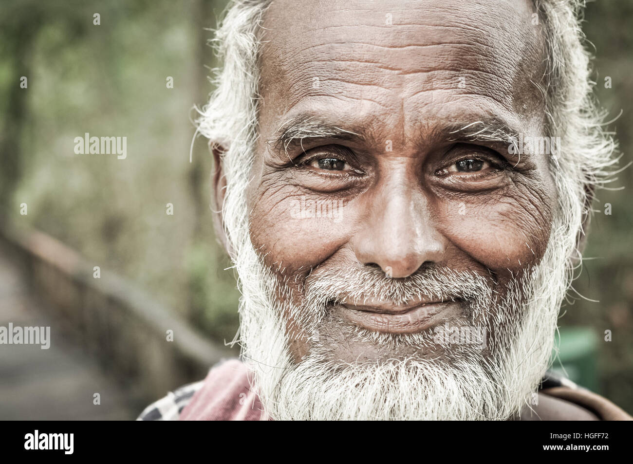 Sunderban, Bangladesh - circa July 2012: Old native man with white ...