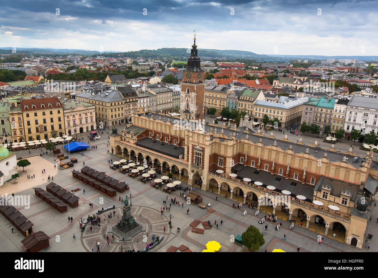 Main market square and Cloth Hall of Krakow, Poland Stock Photo - Alamy