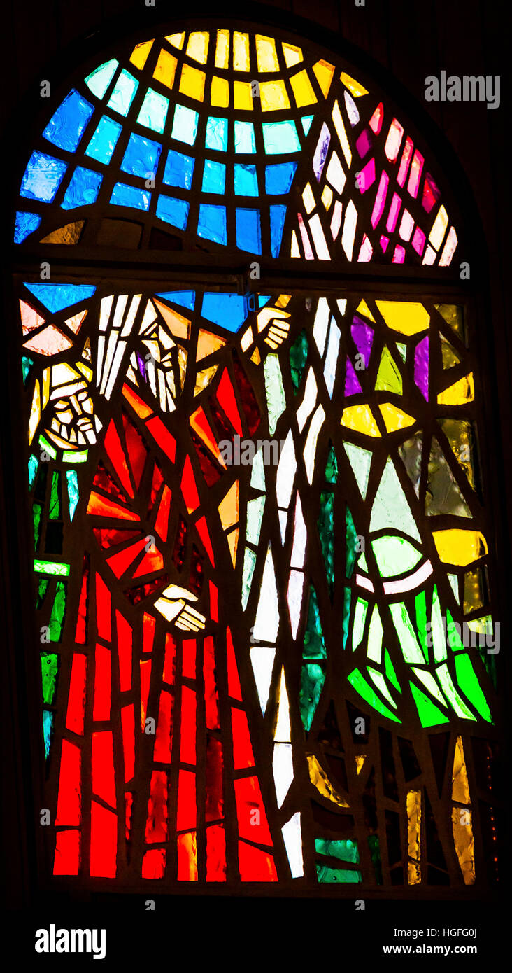 Moses Leading Stained Glass Memorial Church Moses Mount Nebo Jordan ...