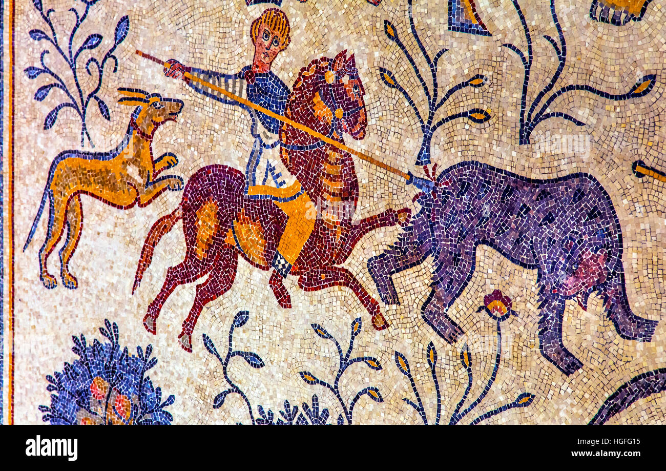 Ancient 6th Century People Animal Mosaic Memorial Church Moses Mount ...