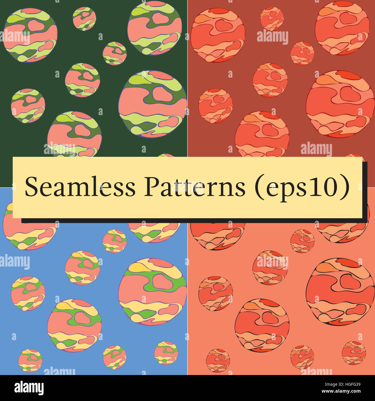 Mars pattern. Cartoon illustration of Mars vector pattern for web Stock ...