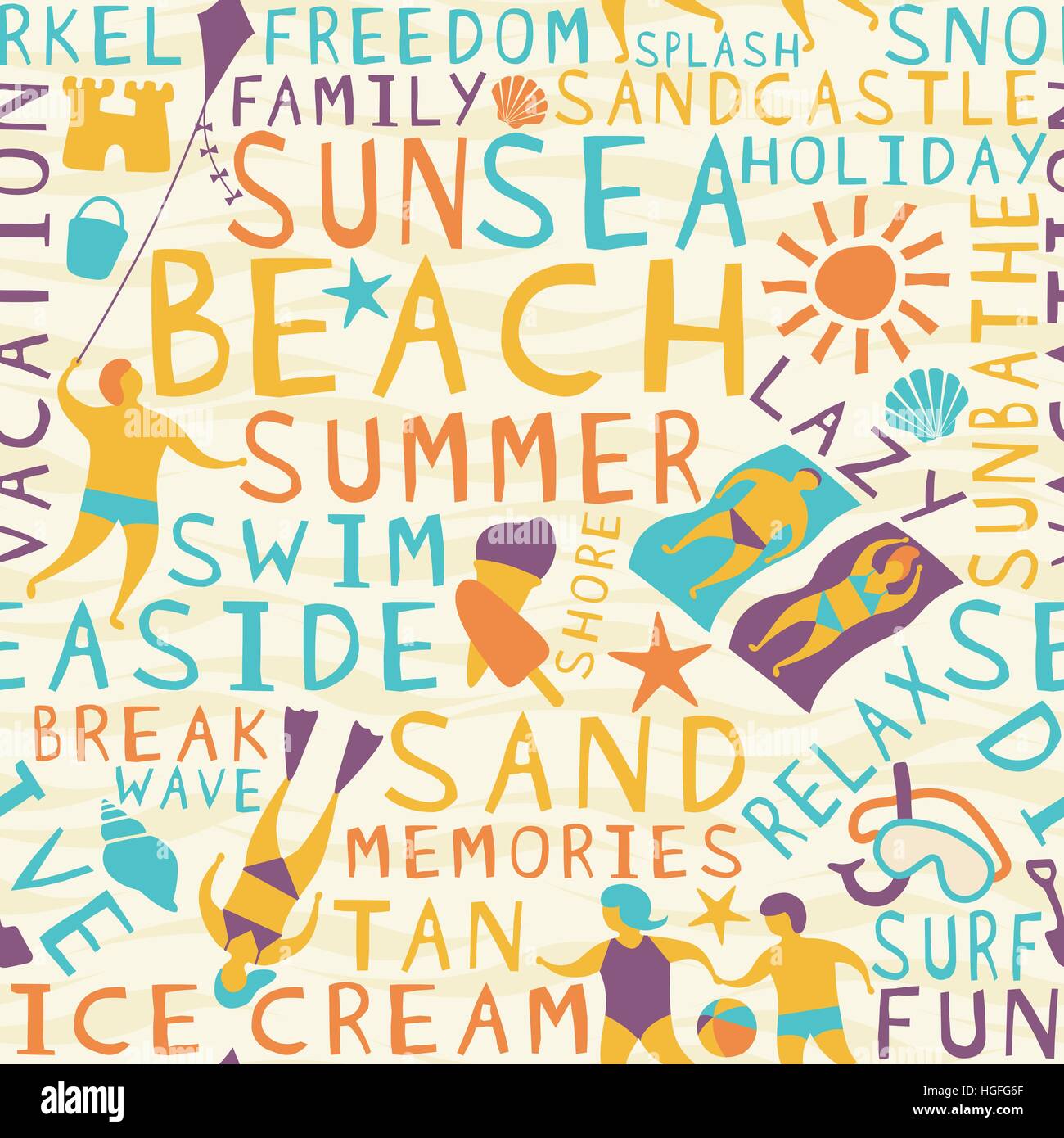 Vacation beach relaxed Stock Vector Images - Alamy