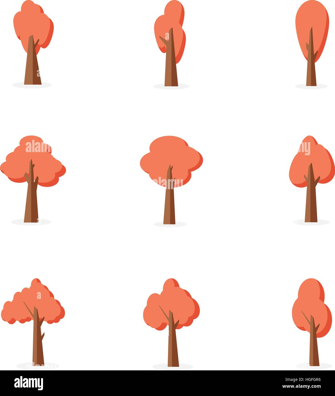 Collection of tree set vector Stock Vector Image & Art - Alamy