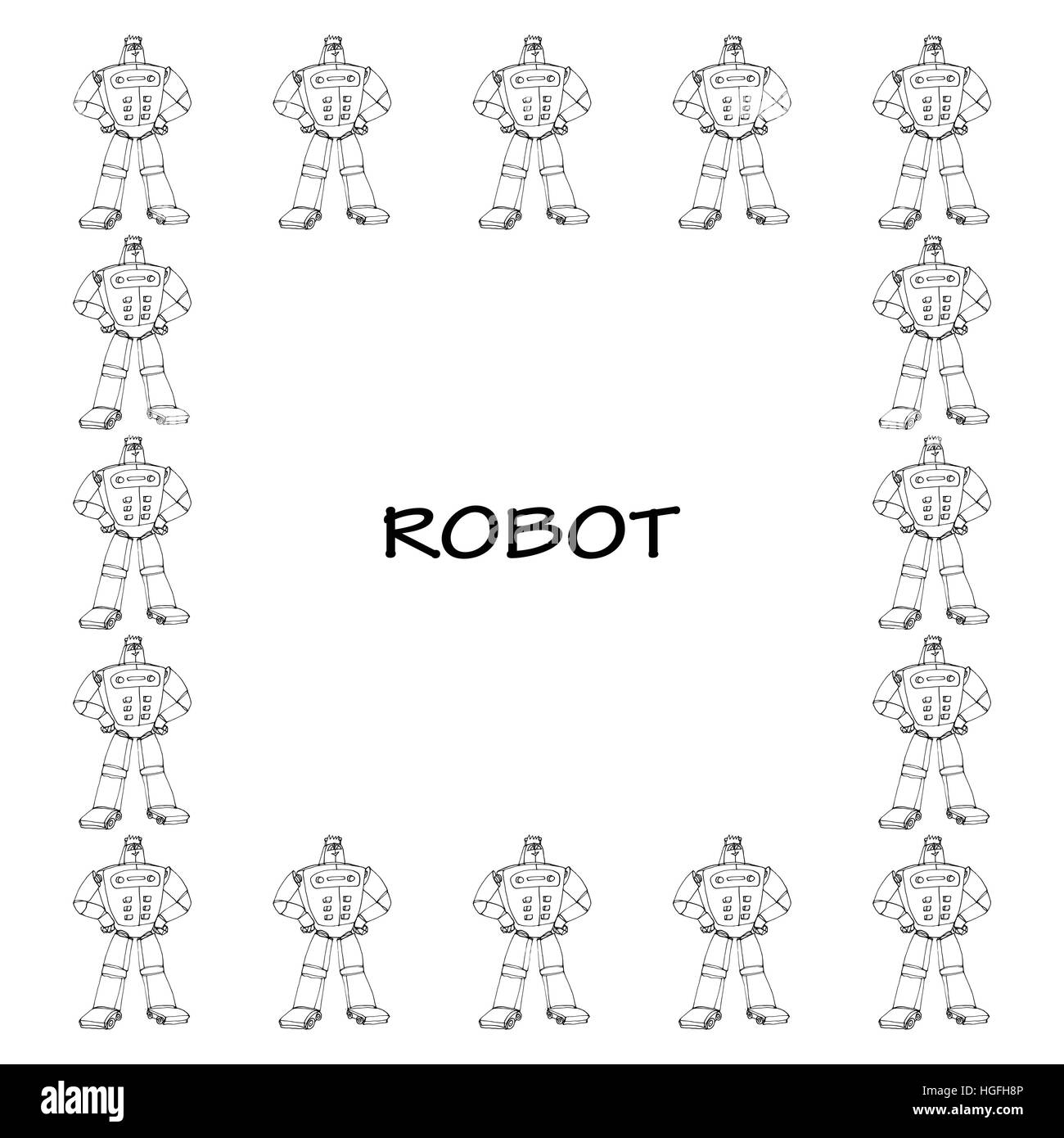Robot doodle frame Stock Vector Image & Art - Alamy