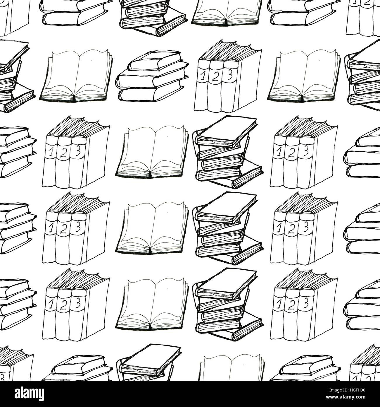 Seamless pattern with books Stock Vector Image & Art - Alamy