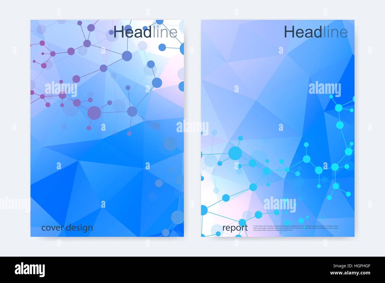 Scientific brochure design template. Vector flyer layout, Molecular ...