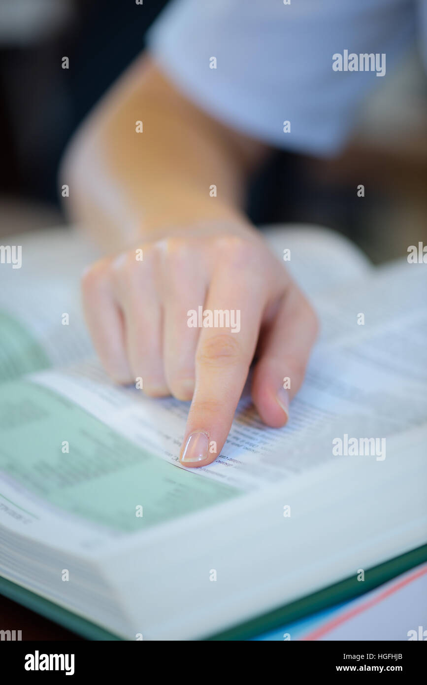 Finger on word book hi-res stock photography and images - Alamy
