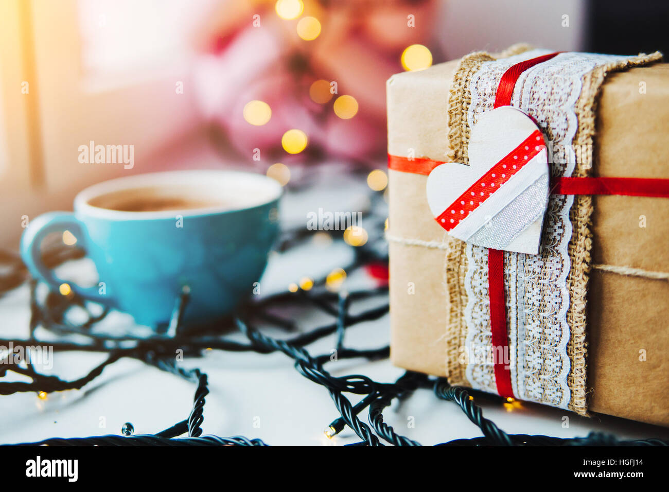 gift is on the table Stock Photo - Alamy