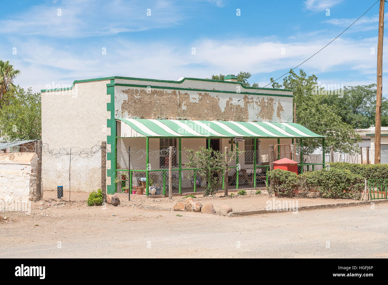 JACOBSDAL, SOUTH AFRICA - DECEMBER 24, 2016: An historic old house in ...