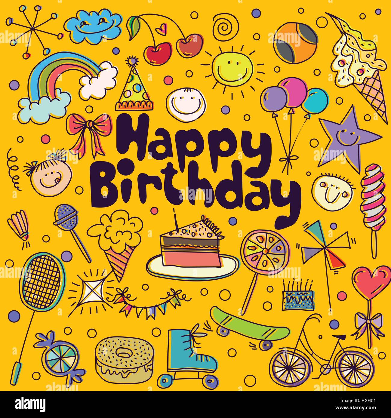 Poster for the birthday greetings Stock Vector Image & Art - Alamy