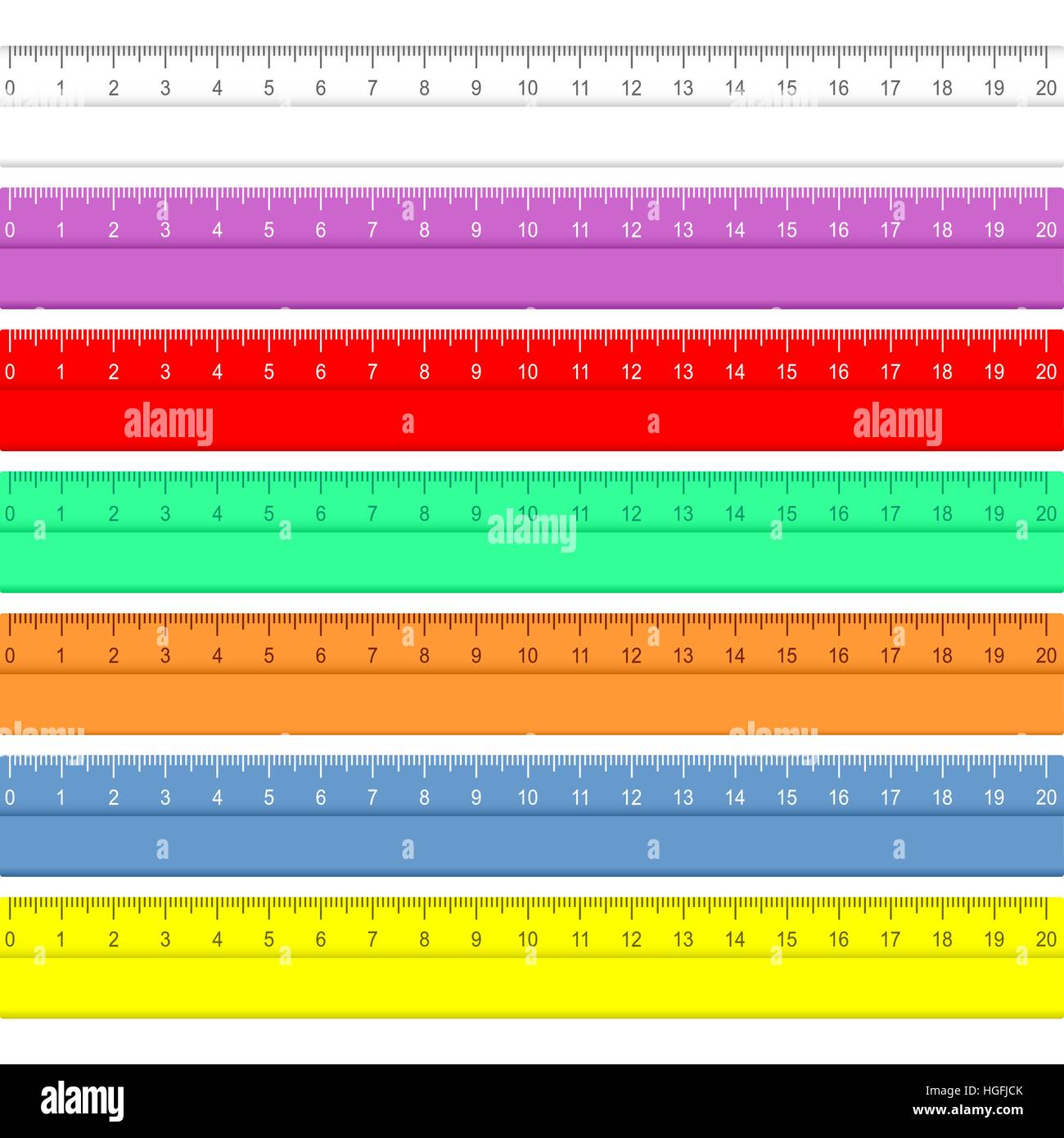 Set of multicolored rulers Stock Vector Image & Art - Alamy