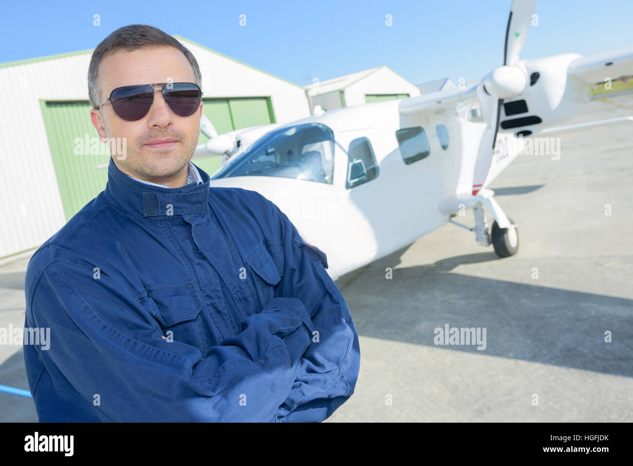 Pilot posing with plane High Resolution Stock Photography and Images ...
