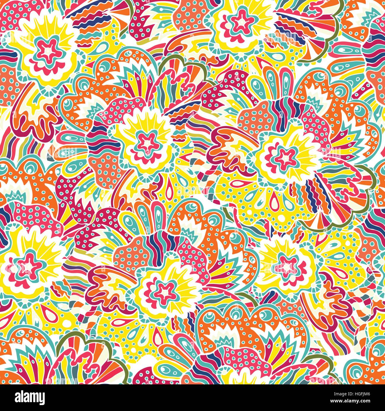 Vector flower pattern. Seamless botanic texture Stock Vector Image ...