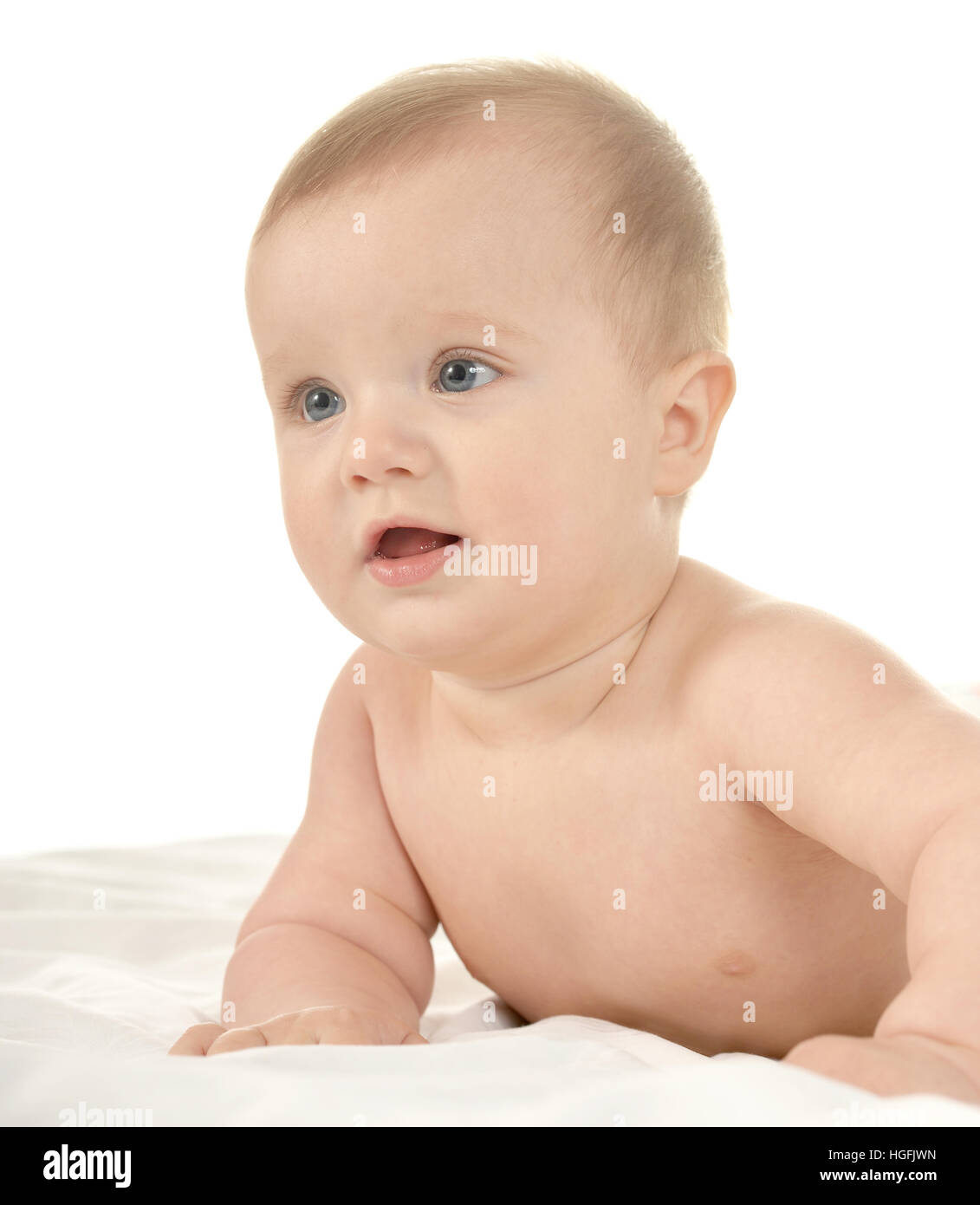 Surprised cute baby Stock Photo - Alamy