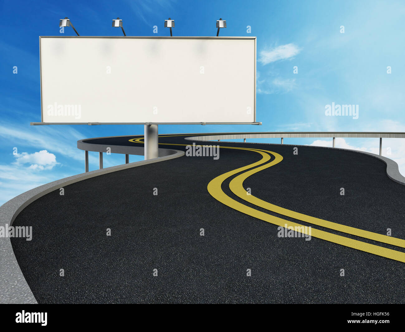 Blank Billboard On Highway