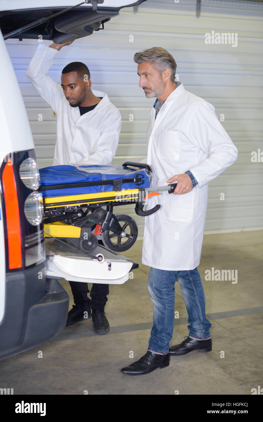 ambulance drivers working Stock Photo - Alamy