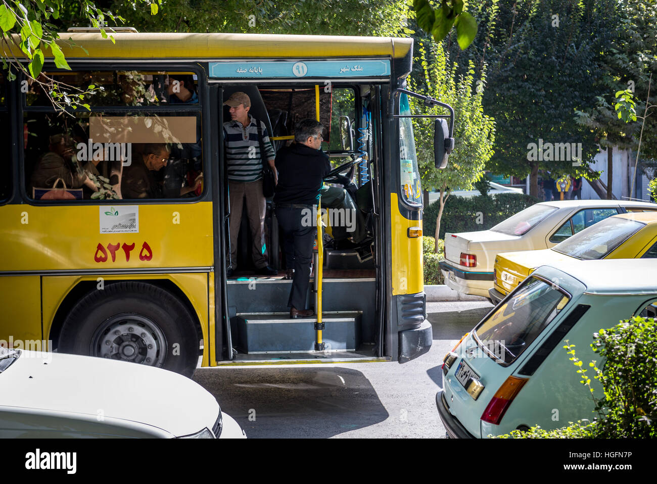 Public bus in Isfahan, capital of Isfahan Province in Iran Stock Photo ...