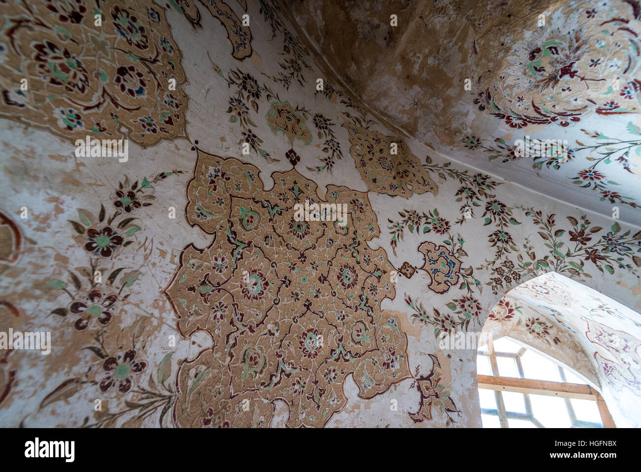 Wall details in Safavid grand palace Ali Qapu located at Naqsh e Jahan ...