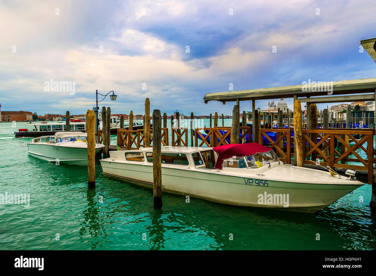 Venice taxi boats hi-res stock photography and images - Alamy
