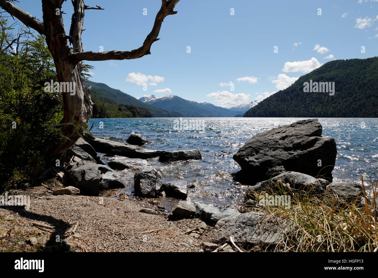 Lago Hermoso along the Seven Lakes Drive, Nahuel Huapi National Park ...