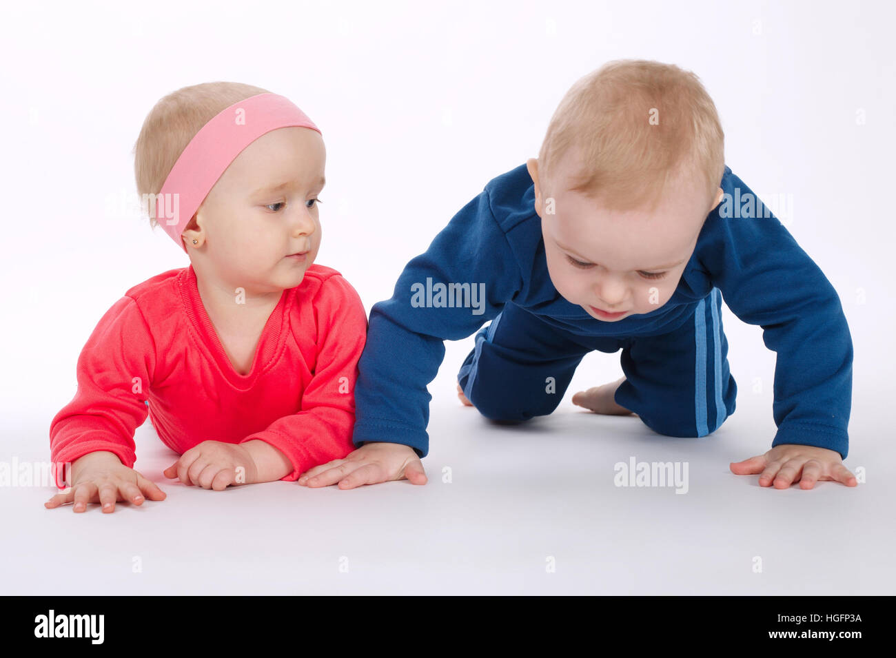 girl and boy doing push up Stock Photo - Alamy
