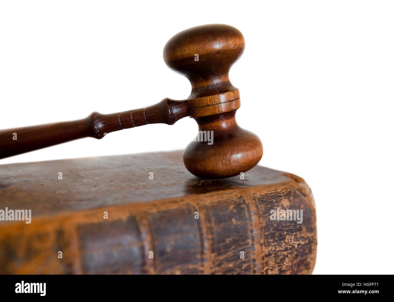 gavel and book on white background Stock Photo - Alamy