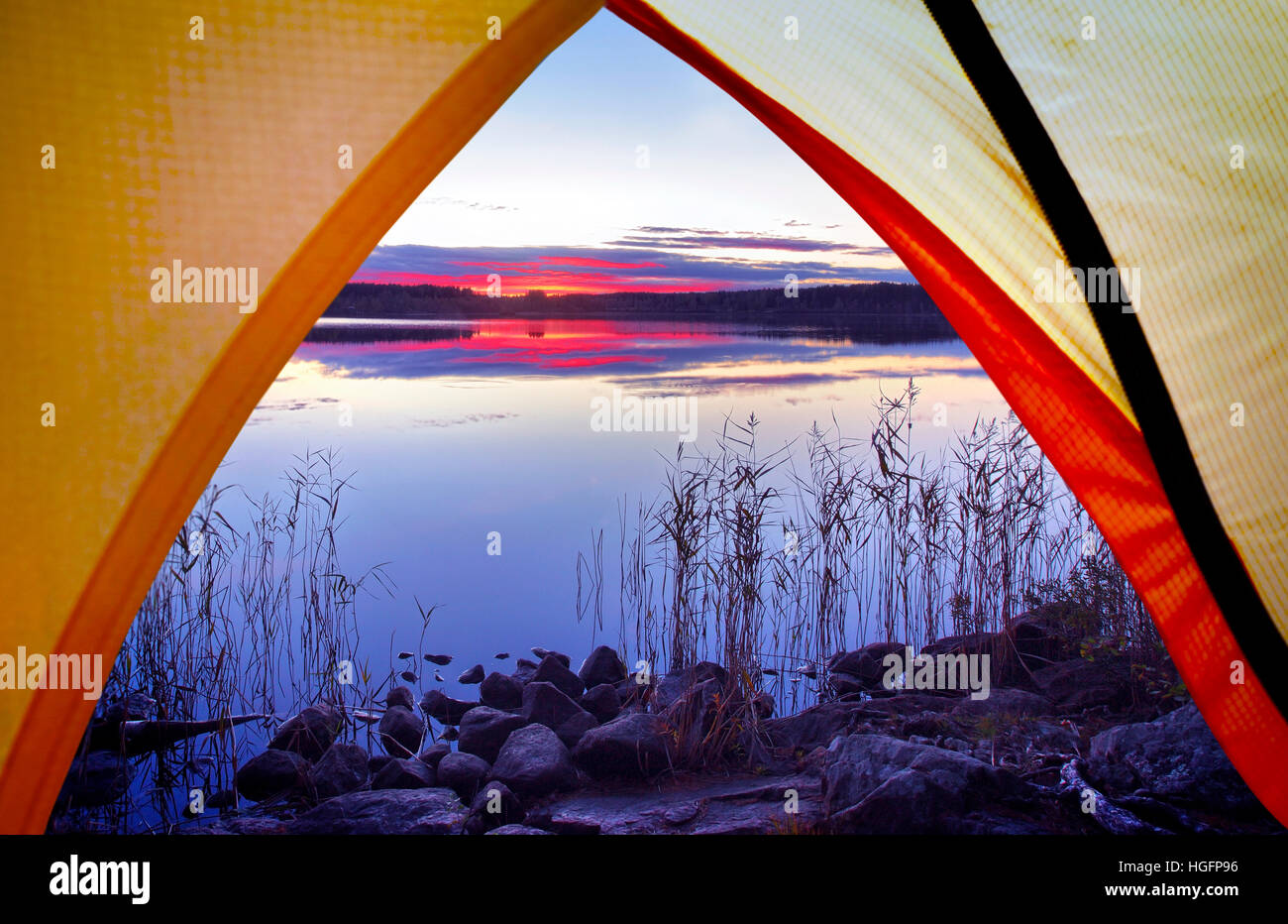 Camping in the nature Stock Photo - Alamy