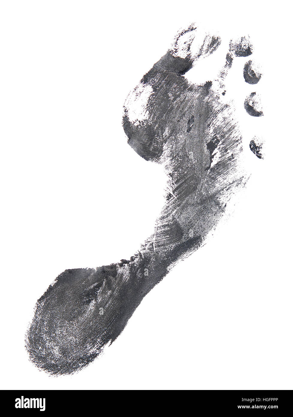 black footprint isolated on a white Stock Photo - Alamy
