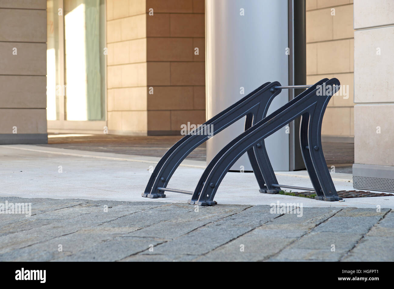 Empty bicycle rack hi-res stock photography and images - Alamy
