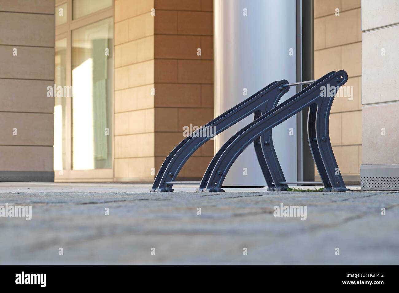 Empty bicycle rack hi-res stock photography and images - Alamy