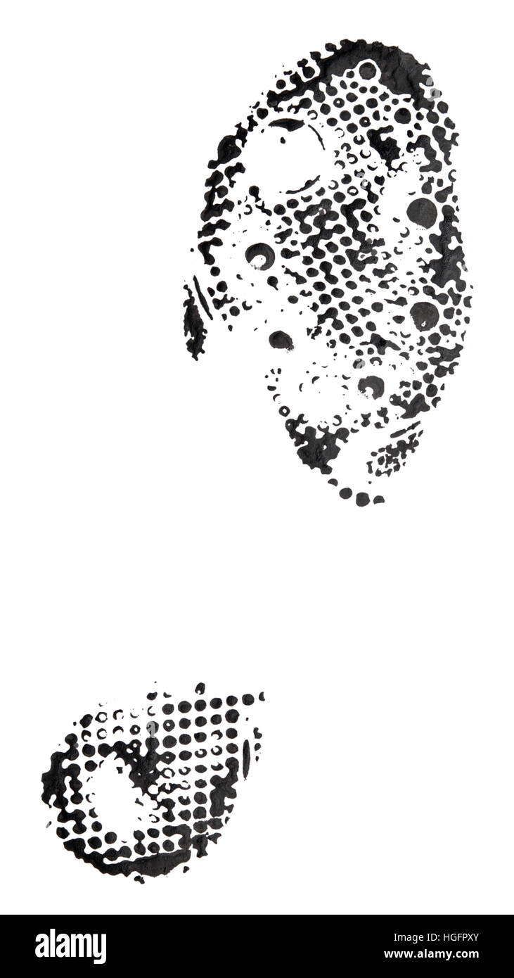 Boot print white background Cut Out Stock Images & Pictures - Alamy